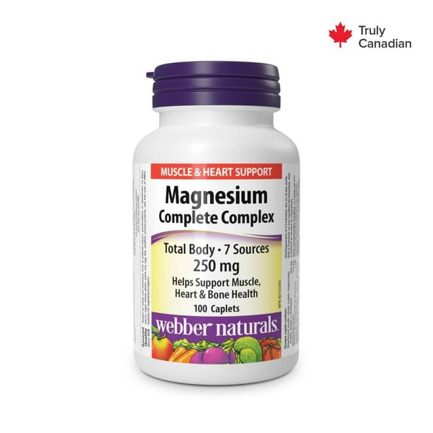 Webber Naturals Magnesium Complete Complex 250 mg, 100 Caplets - Walmart.ca