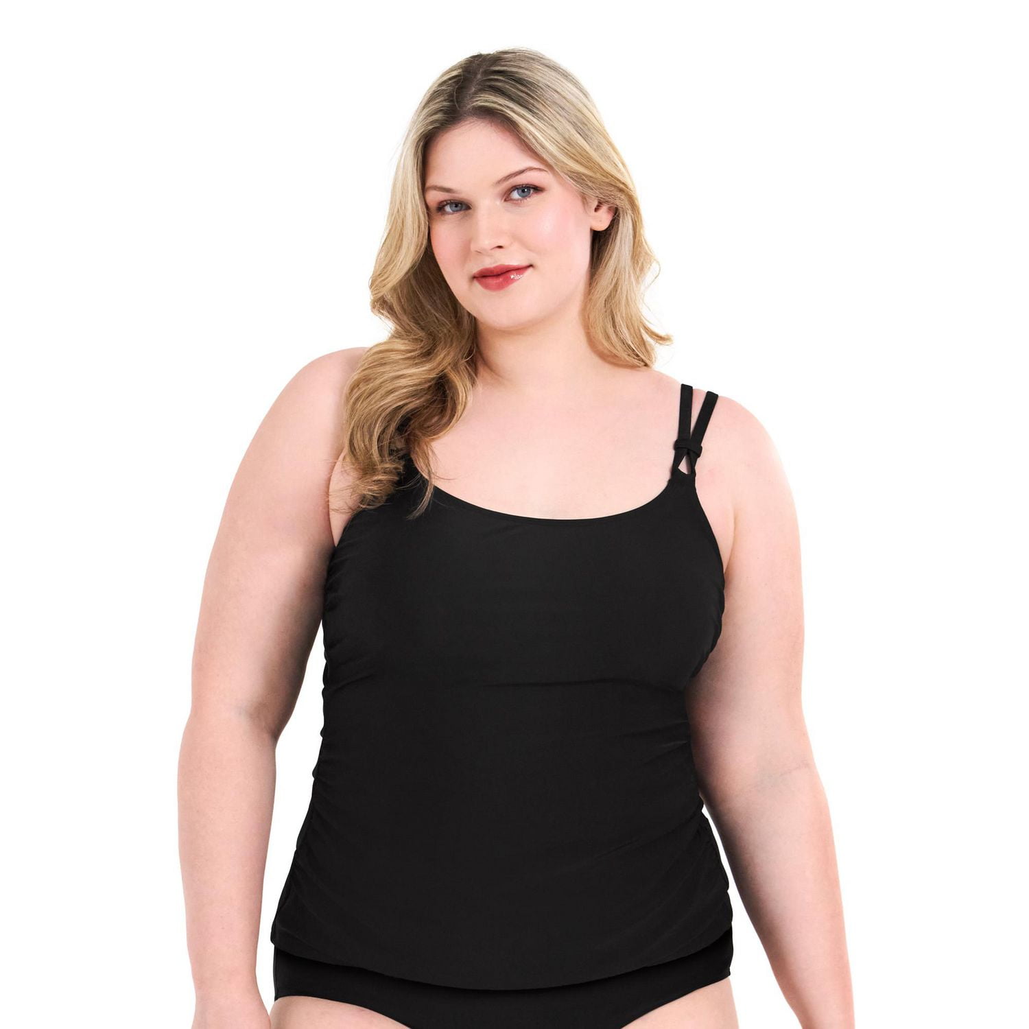 Krista Plus Women's Scoop Neck Double Straps Tankini Swim Top - Walmart.ca