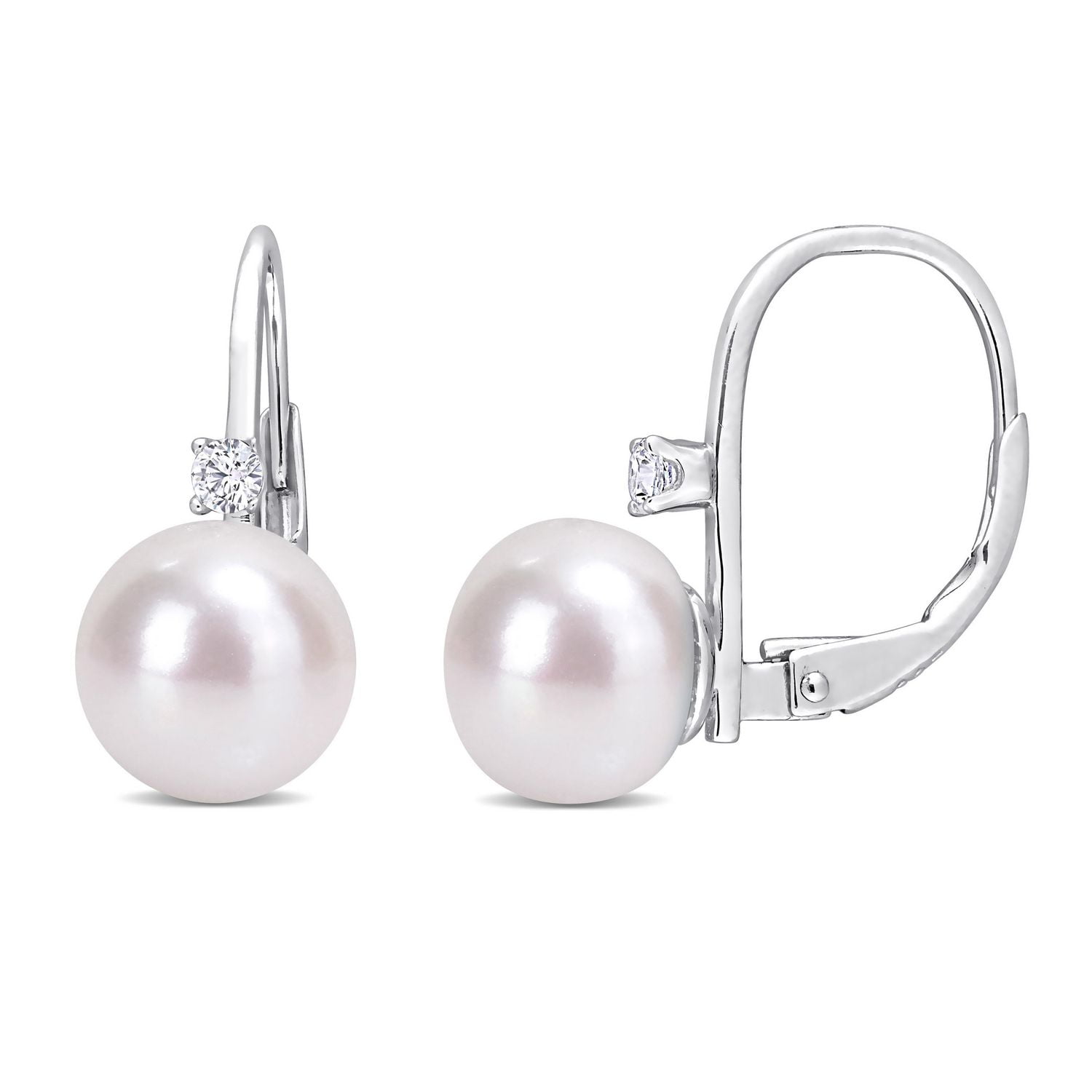 Click here for Miabella Freshwater Cultured Pearl And 1/7 Carat T... prices