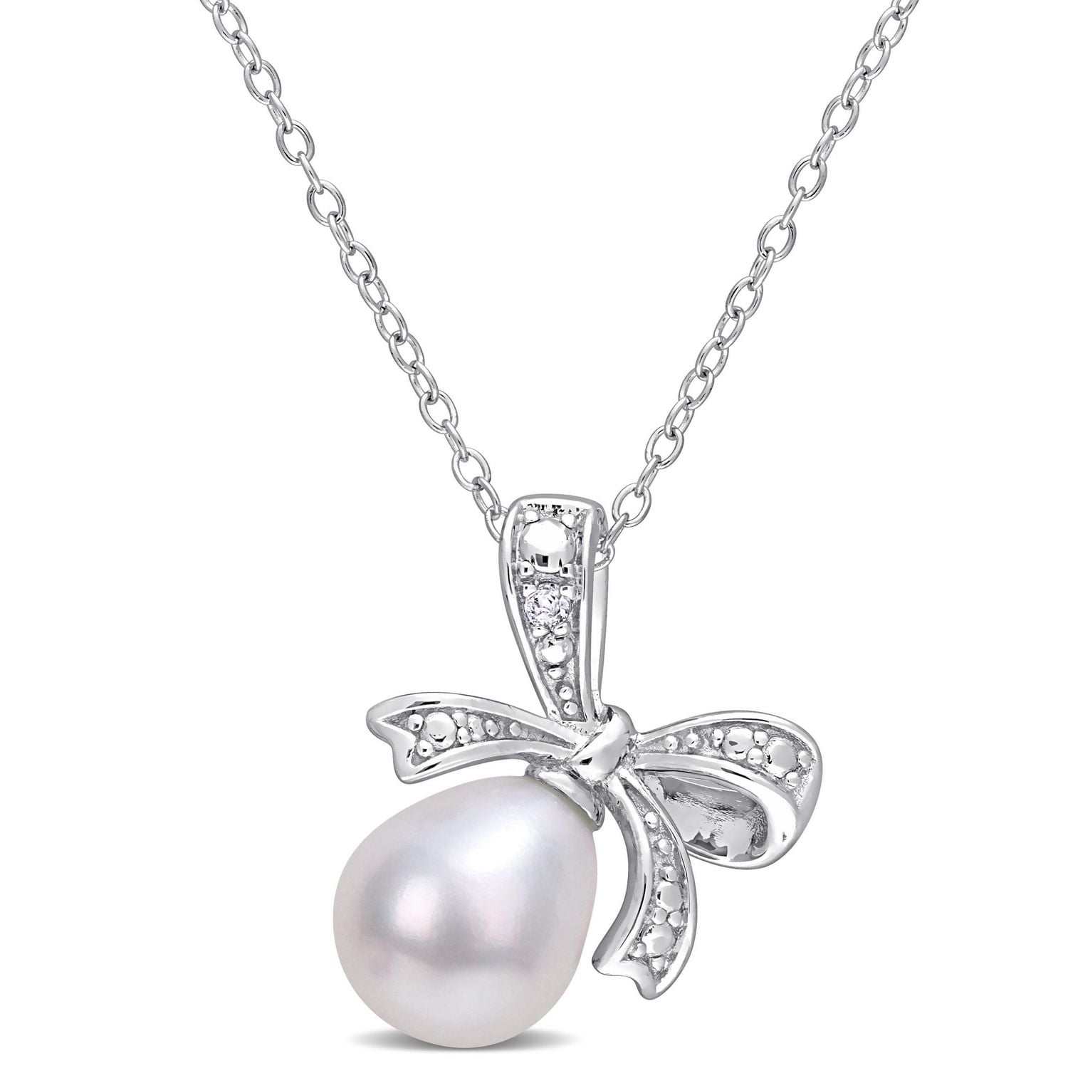 Click here for Miabella Freshwater Cultured Pearl And Diamond Acc... prices