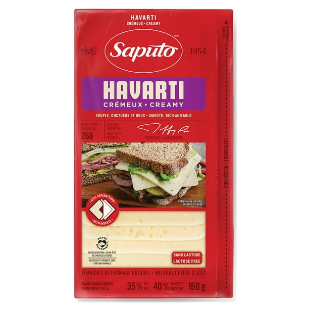 Saputo Havarti Cheese Slices, 160 g - Walmart.ca