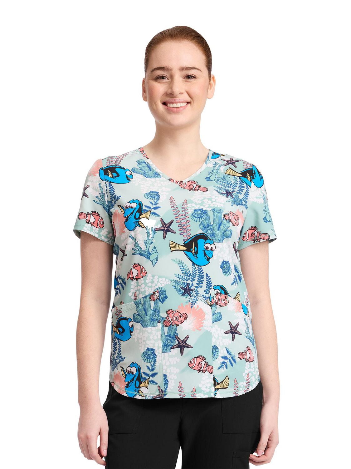 Scrubstar Women's One Shell Of A Friend V-Neck Print Scrub Top - Walmart.ca