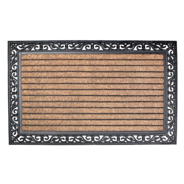 Rubber And Coir Brush Mat (Rect - Striped) (30 X 48) - Walmart.ca