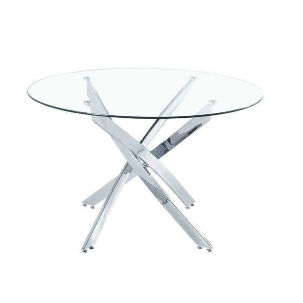 Diva Glass Star Table Round 36" with tempered glass top - Walmart.ca