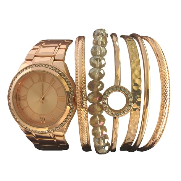 Fashion Watches Women's Stackable Rose Gold Watch with 6 Assorted ...