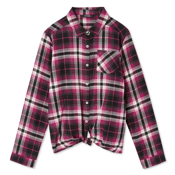 George Girls' Woven Flannel Shirt - Walmart.ca