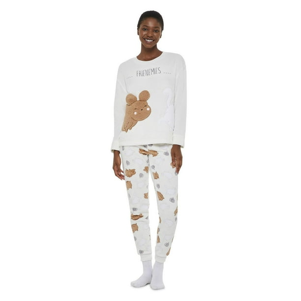 George Women's Plush Top and Pant Pajamas 2-Piece Set - Walmart.ca