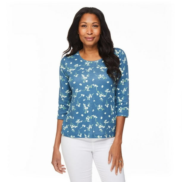 Penmans Women's Printed 3/4 Sleeve Crew Neckline Top - Walmart.ca