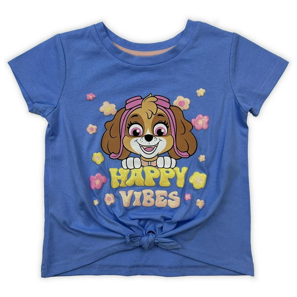 Paw Patrol Girls short sleeve glitter puff print top - Walmart.ca