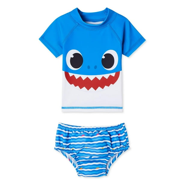 Nickelodeon Infants' Gender Inclusive Baby Shark Swim Diaper 2-Piece ...