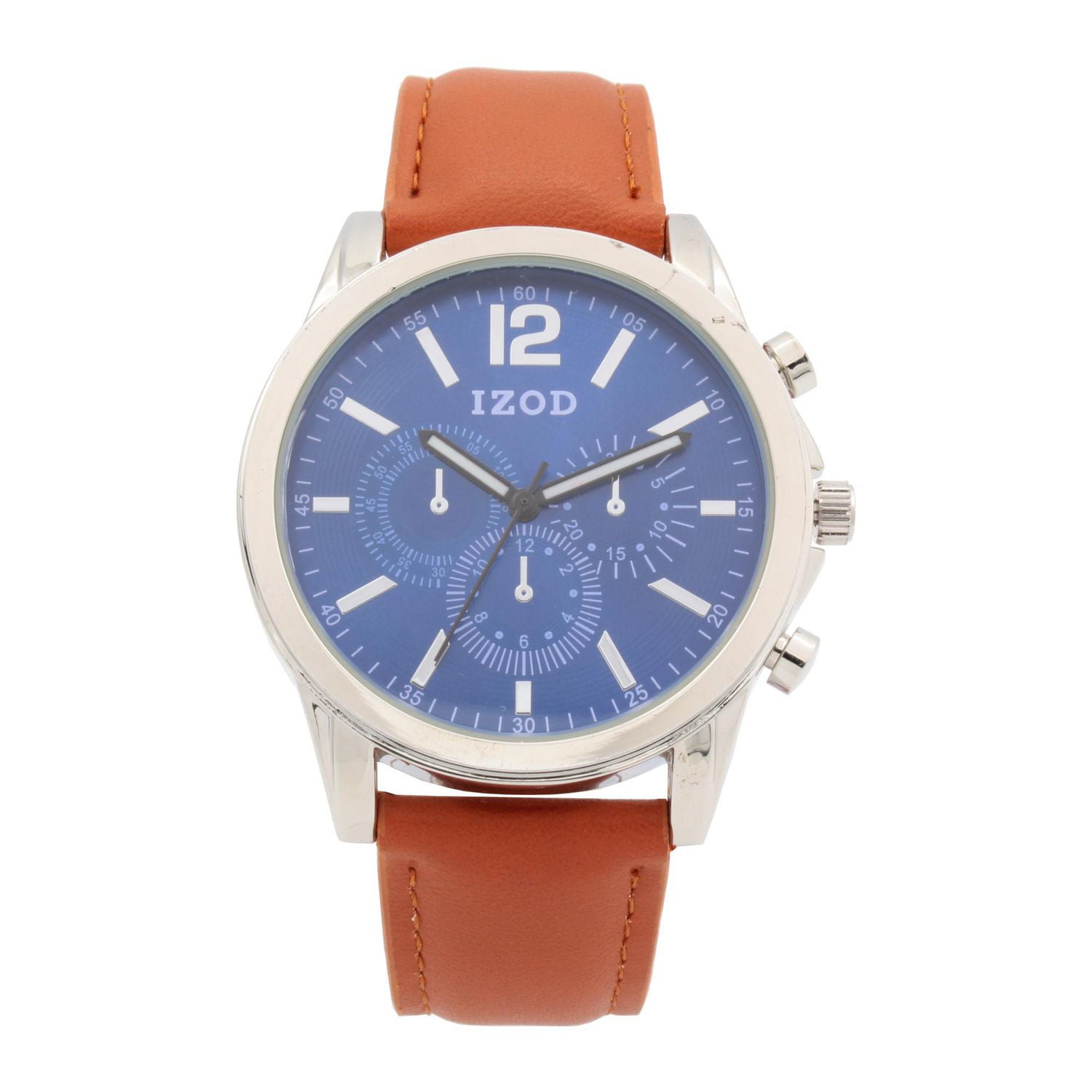 Click here for Izod Easy Read Analog Brown Leather Strap Watch On... prices