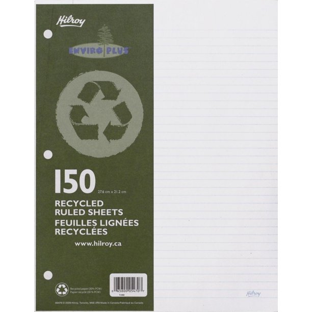 Hilroy Refill Paper Recycled, Hilroy Refill Paper Recycled, 10-7/8 x 8 ...