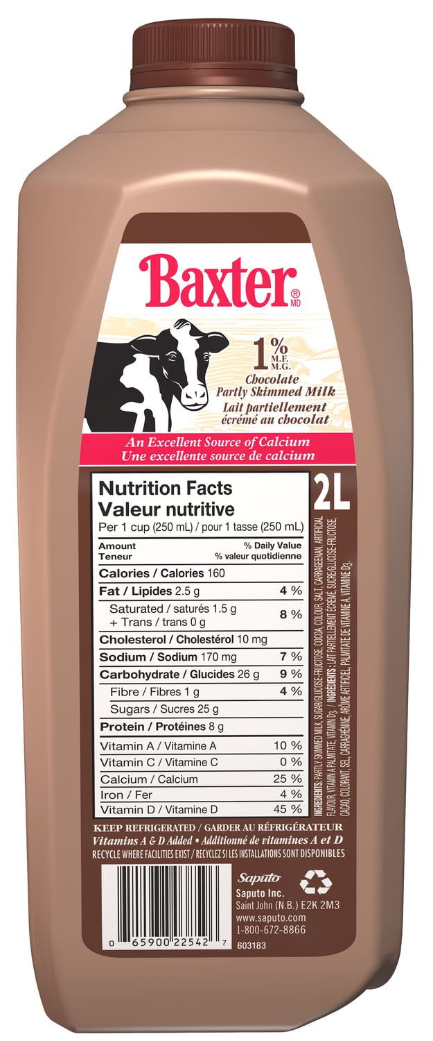 Baxter 1% Chocolate Partly Skimmed Milk | Walmart Canada