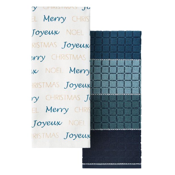 Holiday Time Holiday Tiding Kitchen Towel Set, Multicolor, 16"x26", 2 ...