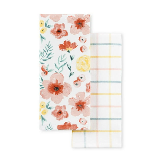 Home Trends Floral Kitchen Towel Set, 16" x 26", 2 Piece - Walmart.ca