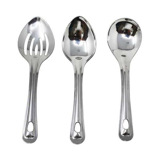 Mainstays, Stainless Steel 3-Piece Serving Spoon Set, Spoon Set ...