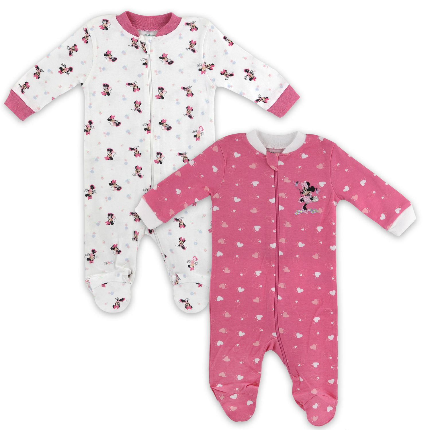 Disney Girls' Minnie Mouse Sleep 'n Play Sleepers - Pack of 2 | Walmart ...