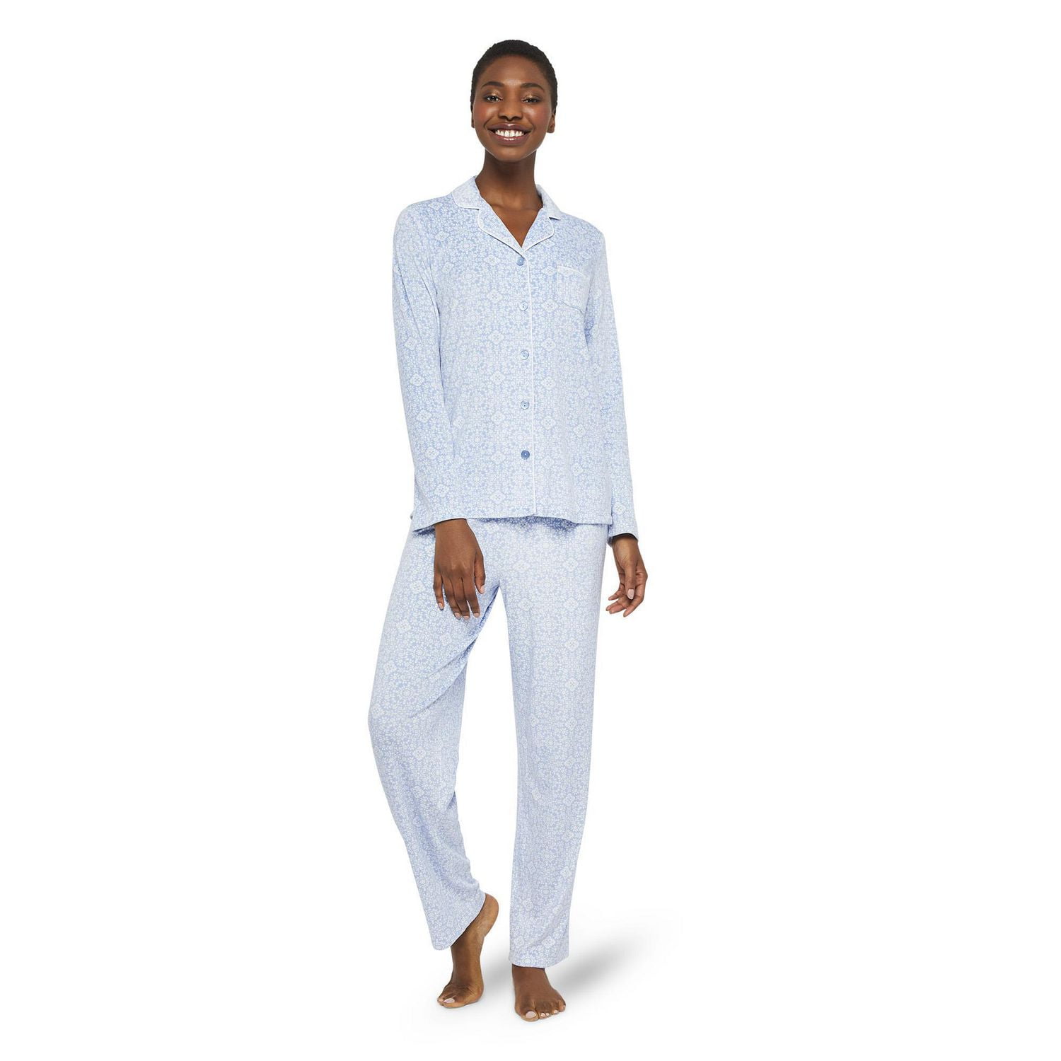 George Women's Notch Collar Pajama Set | Walmart Canada