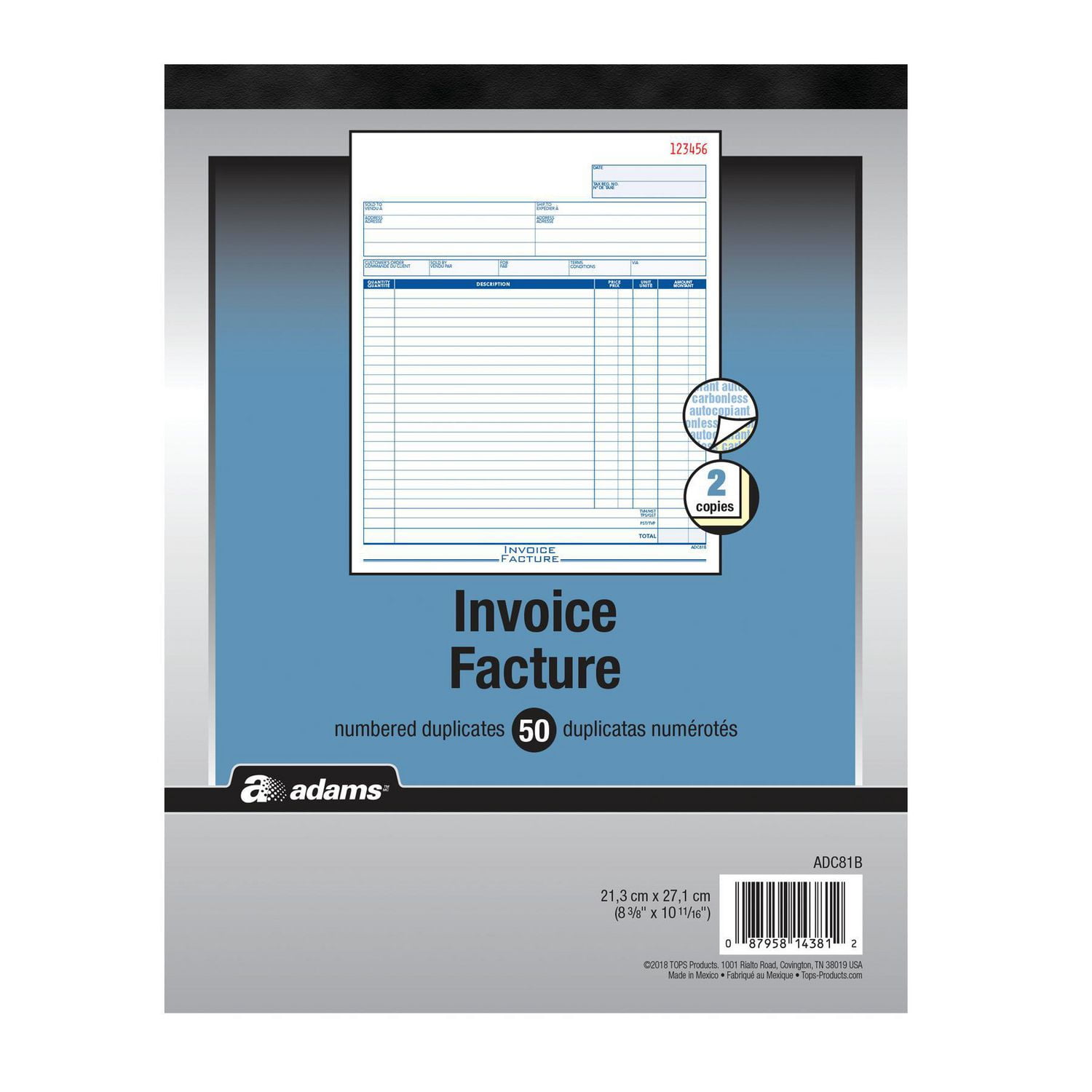 2 Part Invoice Book, Bilingual | Walmart Canada