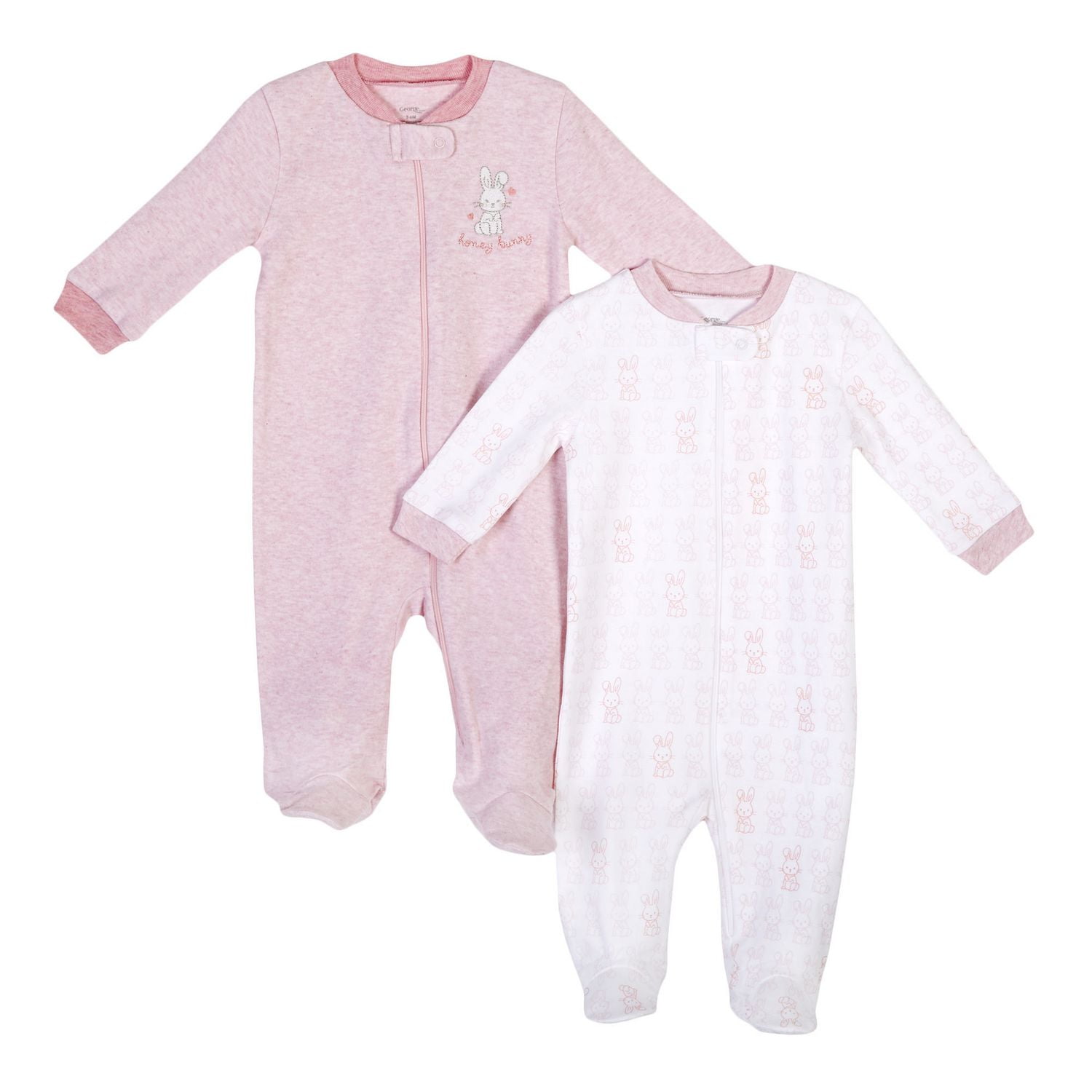 George baby Girls' Sleepers; 2-Pack | Walmart Canada