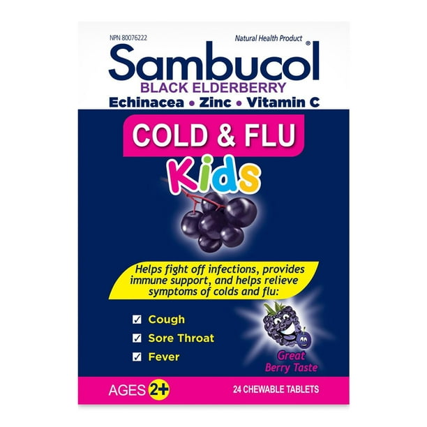 Sambucol Jr Chew Cold and Flu, Sambucol Kids Chewable tablets - Walmart.ca