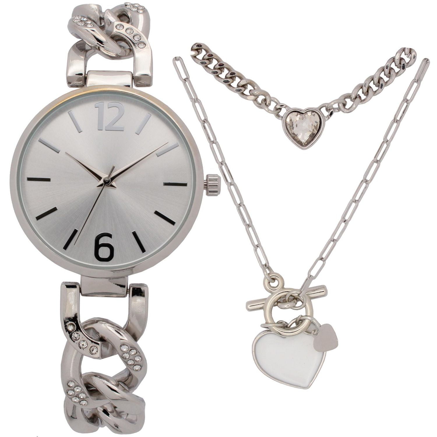 Click here for Ladies Fashion Watch Set With Silver Necklace One... prices