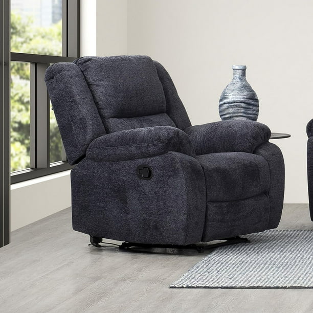 Arthur 40 in. Midnight Upholstered Manual Rocker Recliner - Walmart.ca