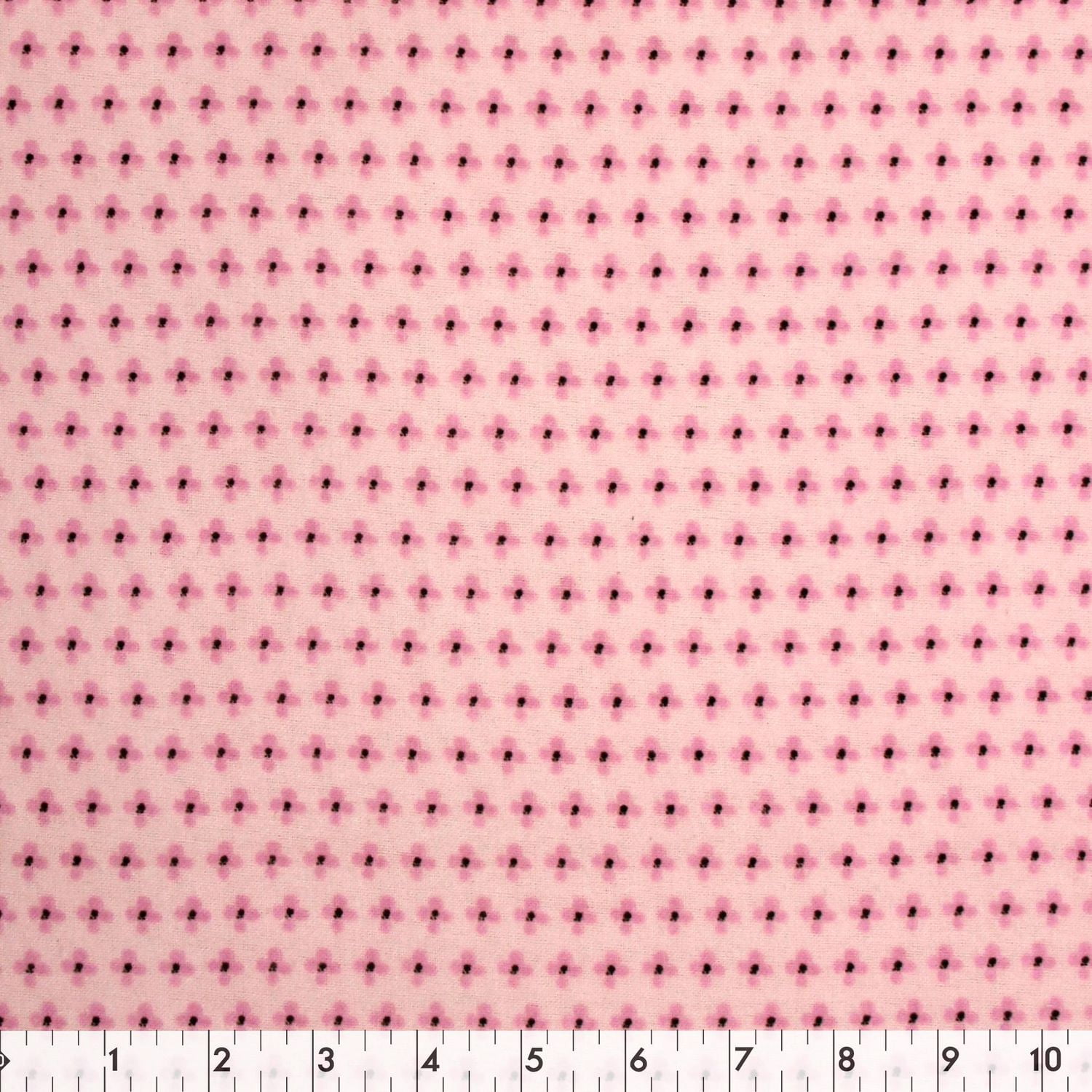 Fabric Creations Light Pink with Rows of Small Dark Pink Flowers Cotton ...