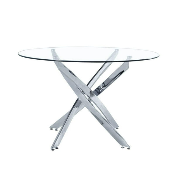Diva Glass Star Table Round 48" with tempered glass top - Walmart.ca