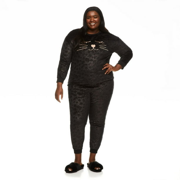 George Plus Women's Graphic Plush Pajamas 2-Piece Set - Walmart.ca