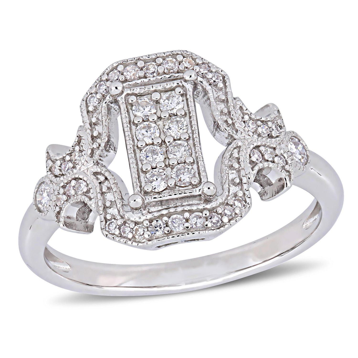 Click here for Miabella 1/3 Carat T. W. Diamond Sterling Silver F... prices