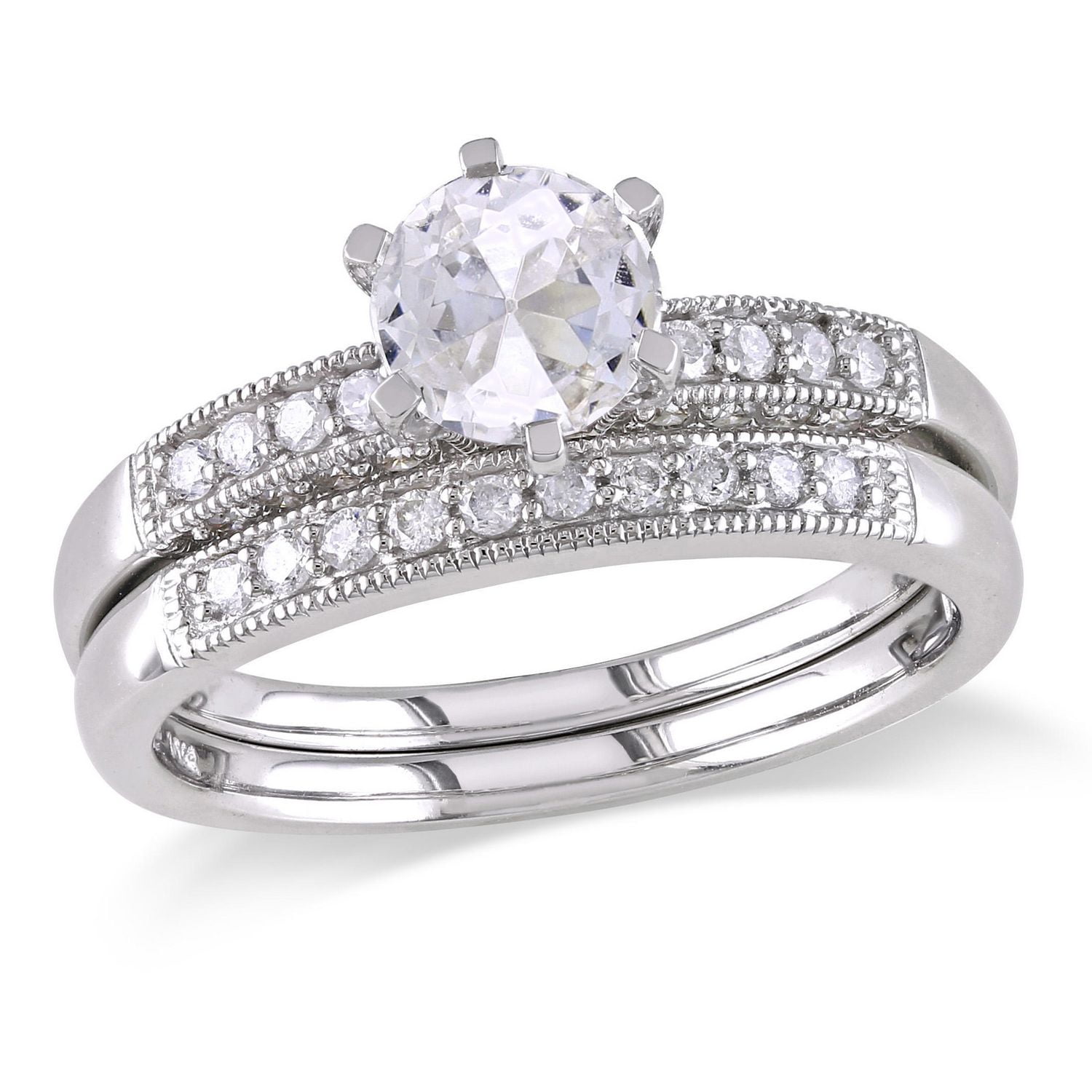 Click here for Miabella 1 Carat T. G.W. Created White Sapphire An... prices
