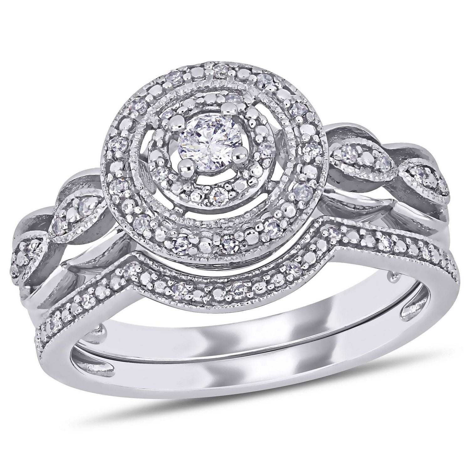 Click here for Miabella 1/4 Carat T. W. Diamond 10k White Gold Ha... prices