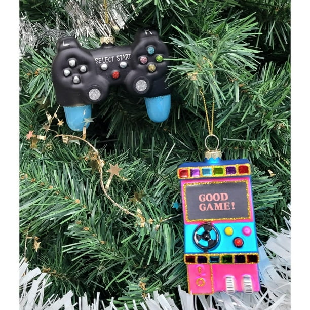 Holiday Time Video Game & Remote Control - Glass, VIDEO GAME ORNAMENT ...