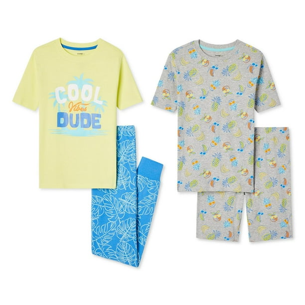 George Boys' Rib Pajamas 4-Piece Set - Walmart.ca