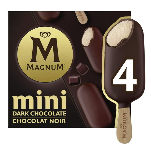 Magnum® Mini Dark Belgian Chocolate Ice Cream Bar 4 pack, Magnum Dark ...