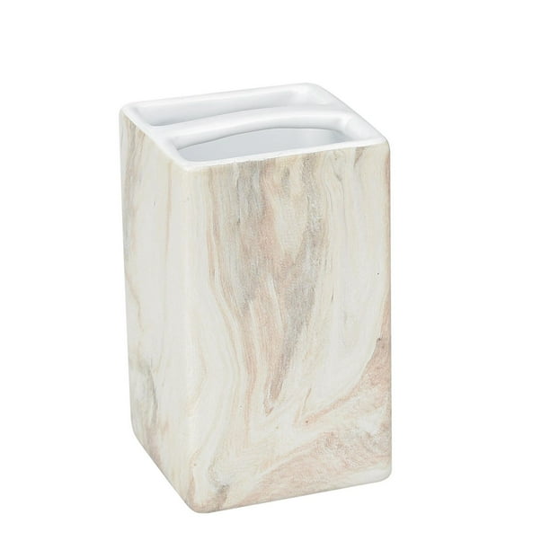 hometrends Stone Decal Toothbrush Holder, Stone-like ceramic toothbrush ...