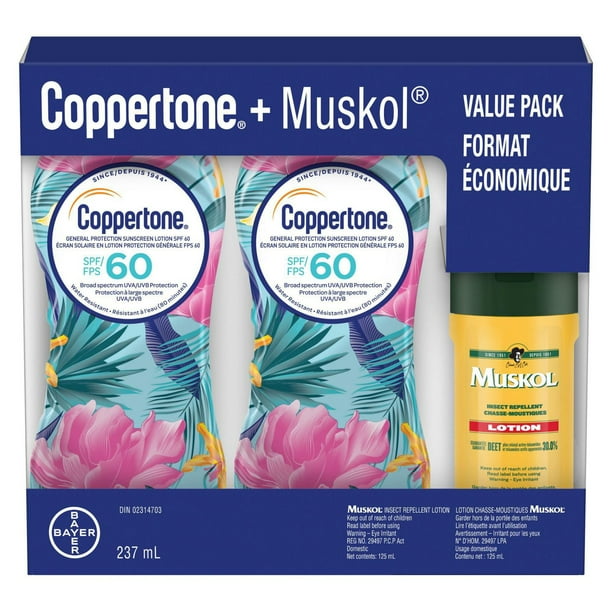 Coppertone® Sunscreen Lotion SPF 60 + Bonus Muskol® Insect Repellent ...