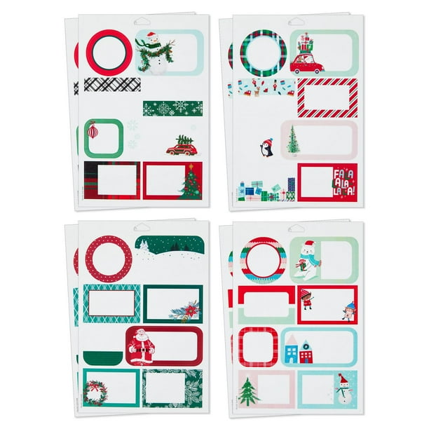 Hallmark Christmas Sticker Gift Tags (64 Sticker Seals) Red and Green ...