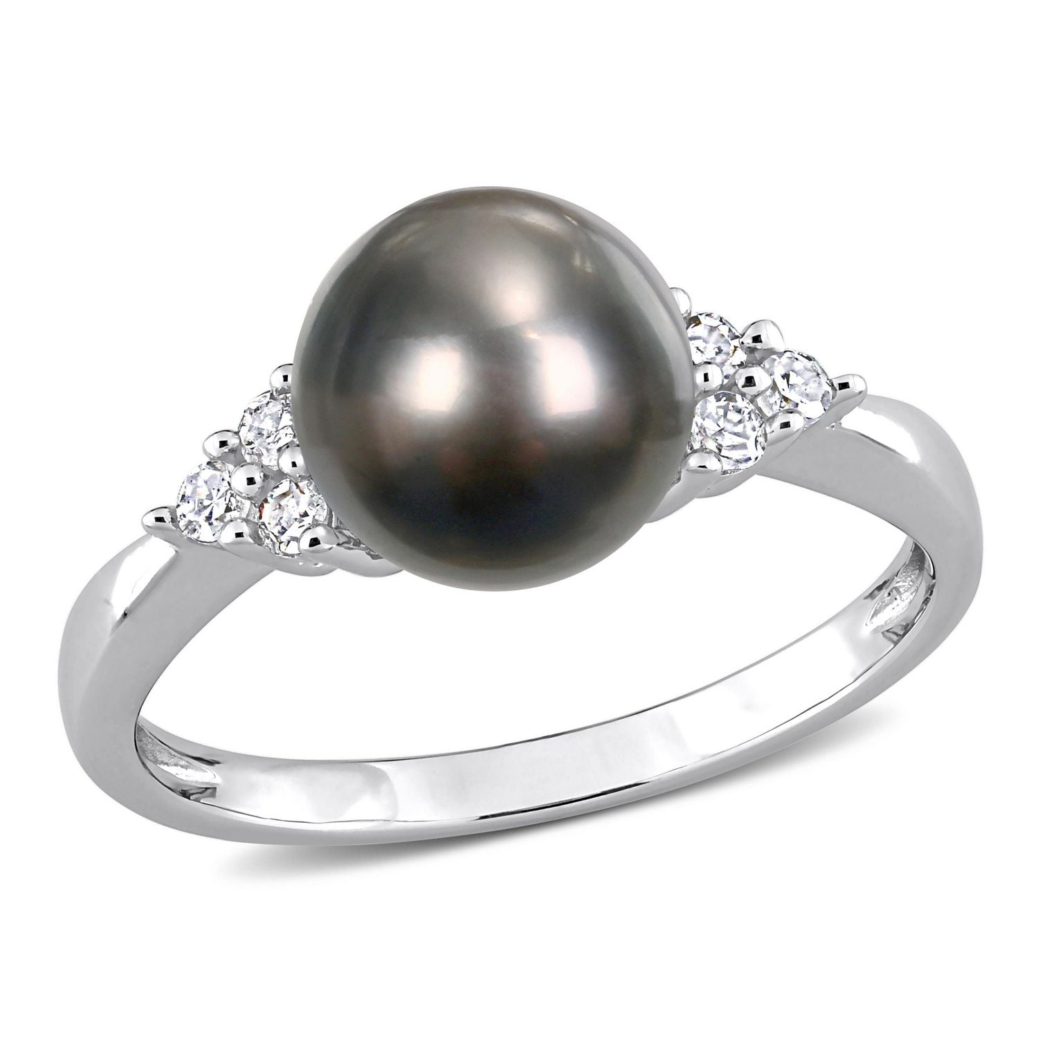 Click here for Miabella Tahitian Cultured Pearl And 1/8 Carat T.... prices