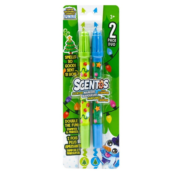 Scentos Pine Scented 2-Sided Stamper & Marker - Green & Blue - Walmart.ca
