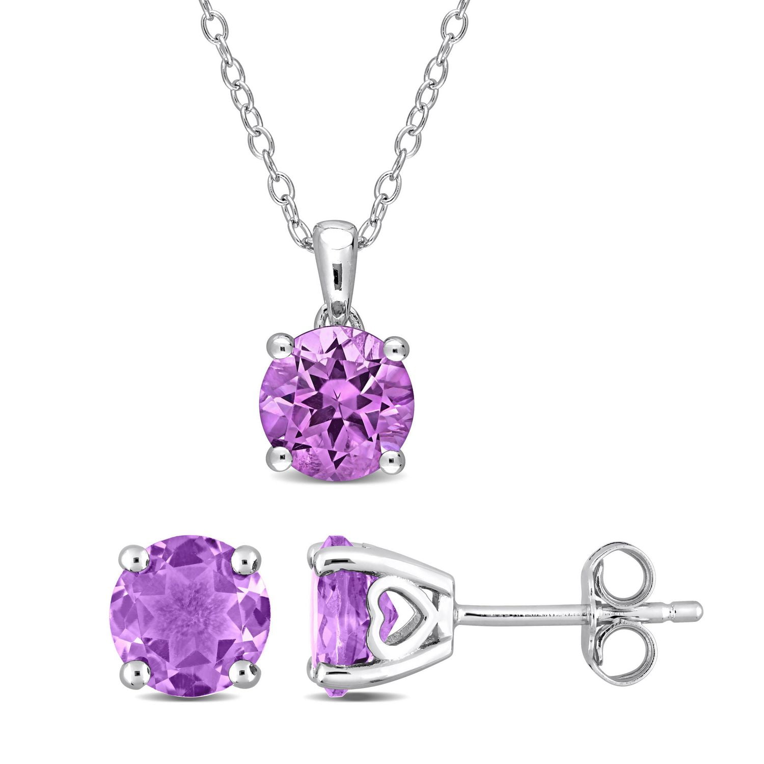 Click here for Miabella 2-Piece Set 4 Carat T. G.W. Amethyst Ster... prices