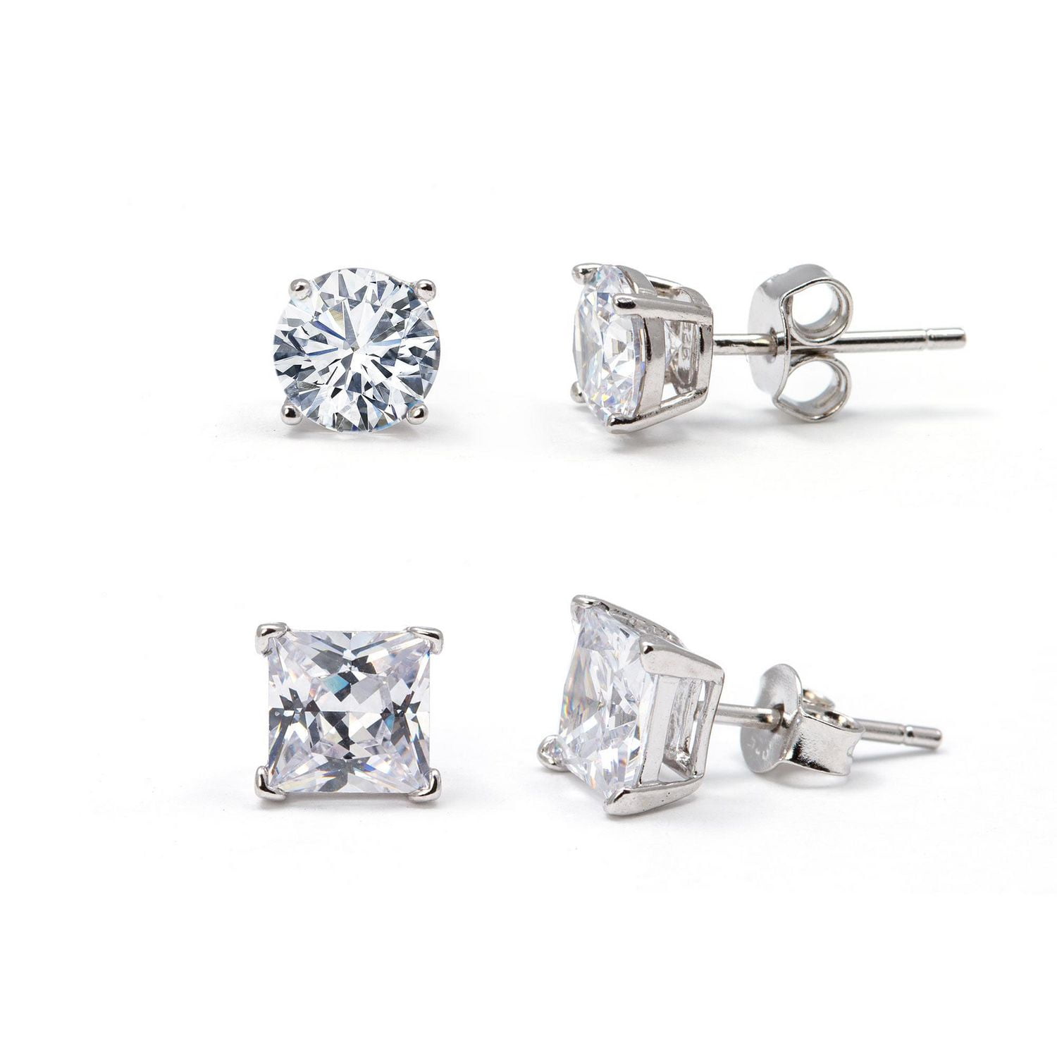 Click here for Charismas Sterling Silver 6mm Square And Round Cz... prices
