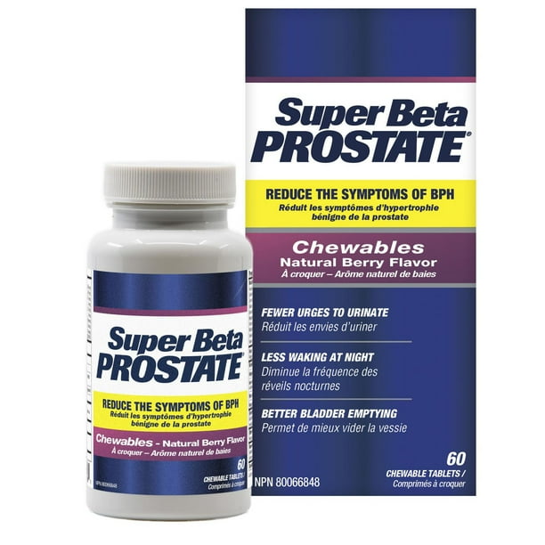 Super Beta Prostate Chewable Tablets, Natural Berry Flavor, Reduce the ...
