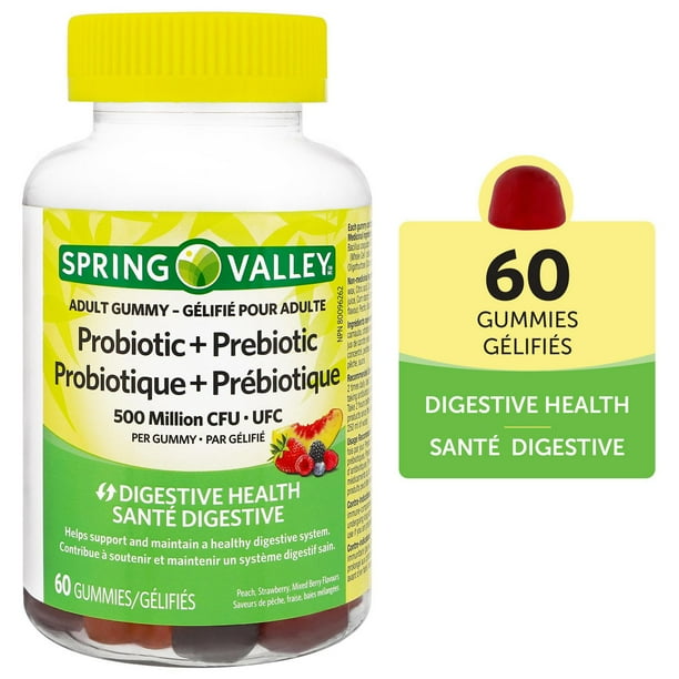 Spring Valley Probiotic+Prebiotic, 500 Million CFU, 60 Gummies - Walmart.ca