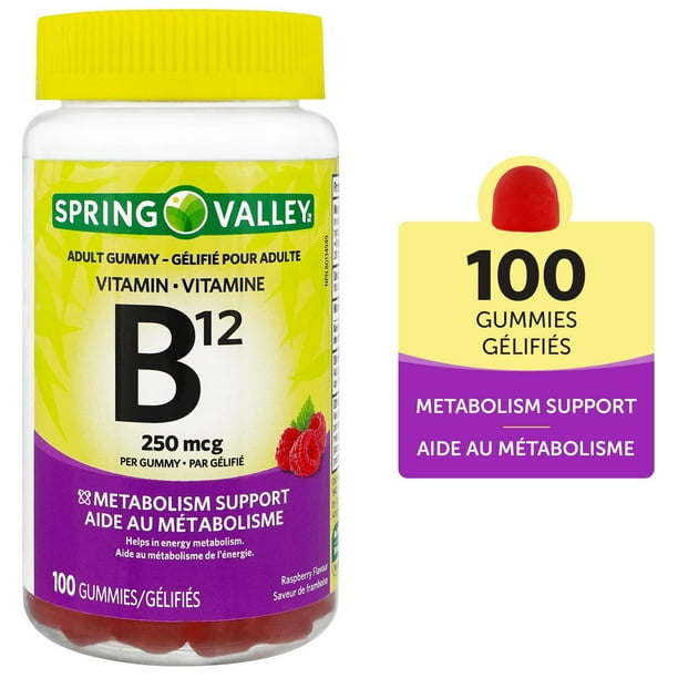 Spring Valley Vitamin B12, 250 mcg, 100 Gummies - Walmart.ca