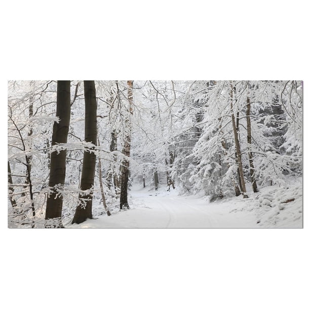 Designart Dense Winter Forest and Lane Canvas Wall Art - Walmart.ca
