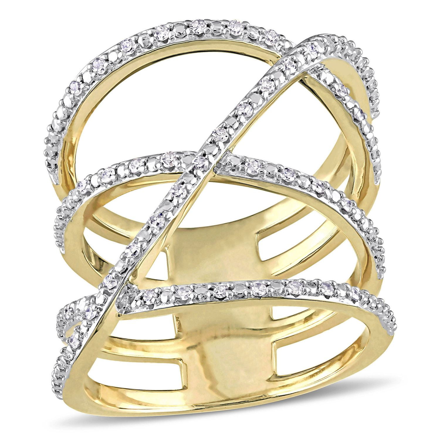 Click here for Miabella 1/5 Carat T. W Diamond Yellow Rhodium-Pla... prices