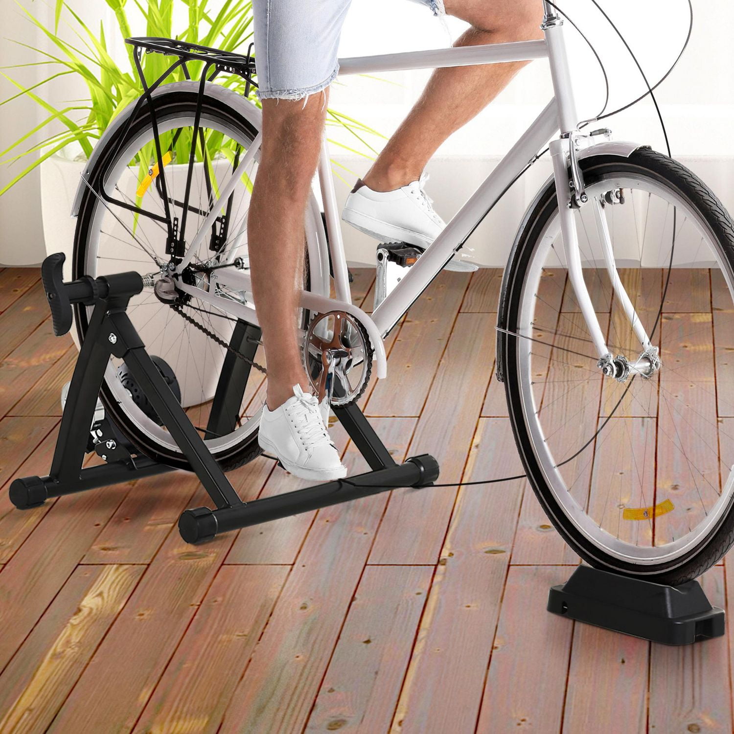 Soozier 5 Level Resistance Indoor Magnetic Bike Bicycle Trainer Stand Black Walmart
