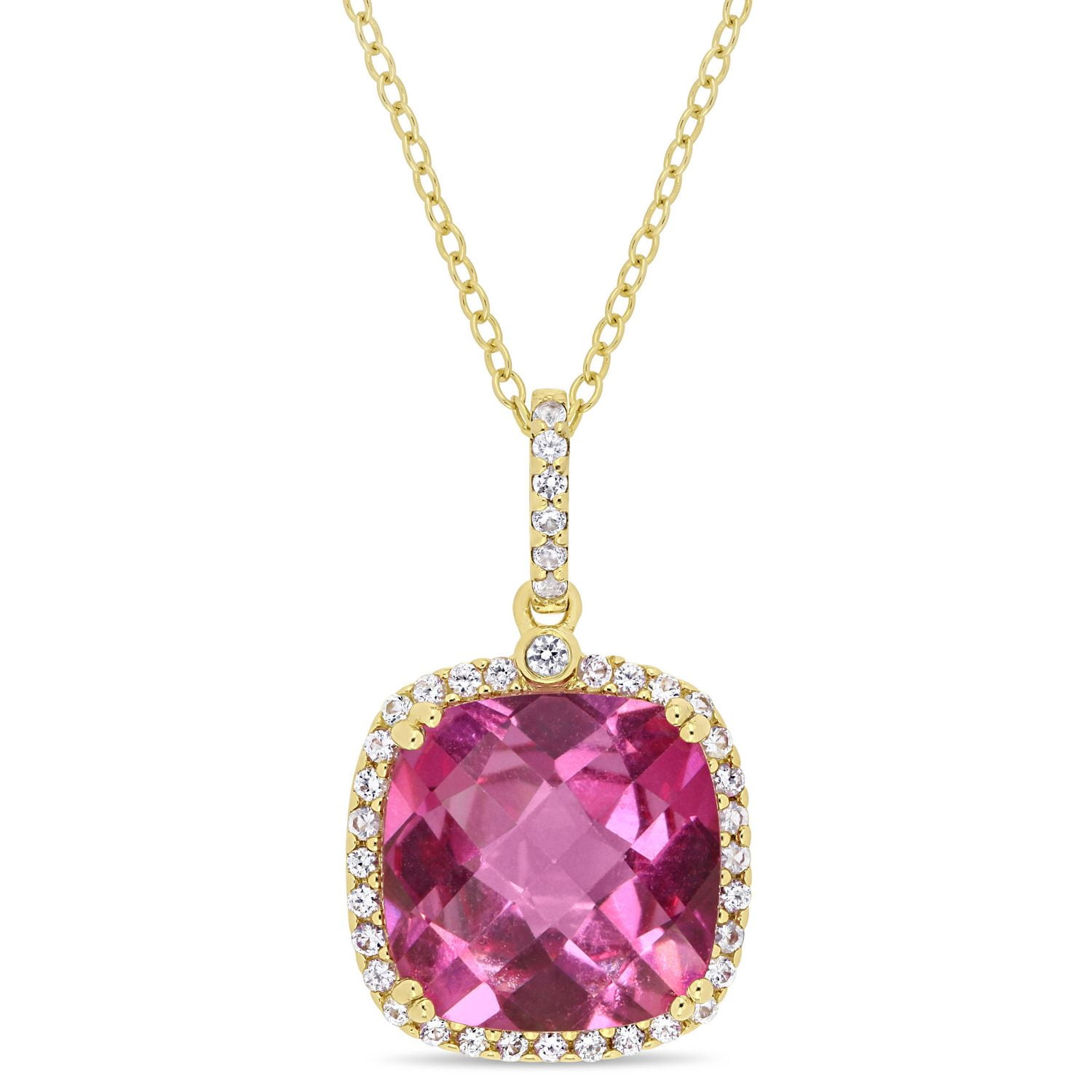 Click here for Tangelo 8-3/8 Carat T. G.W. Pink Topaz And White S... prices